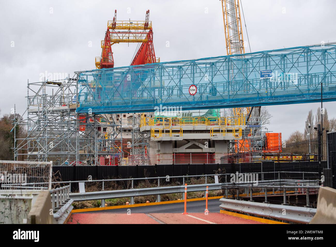 Harefield, UK. 25th January, 2024. HS2 construction work is continuing ...
