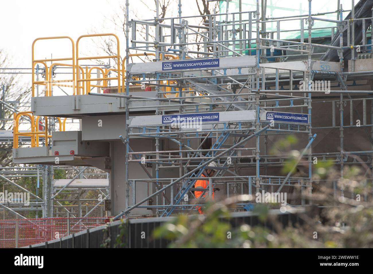 Harefield, UK. 25th January, 2024. HS2 construction work is continuing in Harefield, in the ...