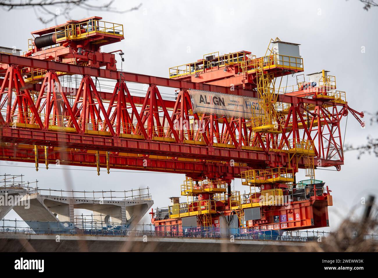Harefield, UK. 25th January, 2024. HS2 construction work is continuing ...