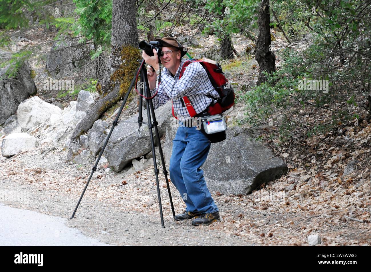 Tourist, professional photographer Yosemite National Park, California ...