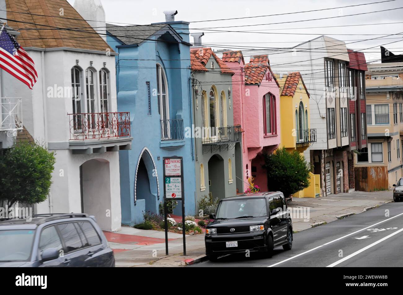 Partial view, Victorian row of houses, Painted Ladies, Postcard Row ...