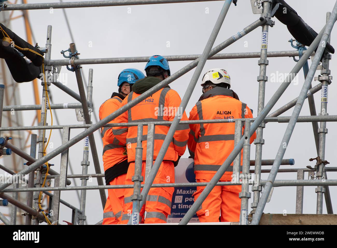 Harefield, UK. 25th January, 2024. HS2 construction work is continuing ...