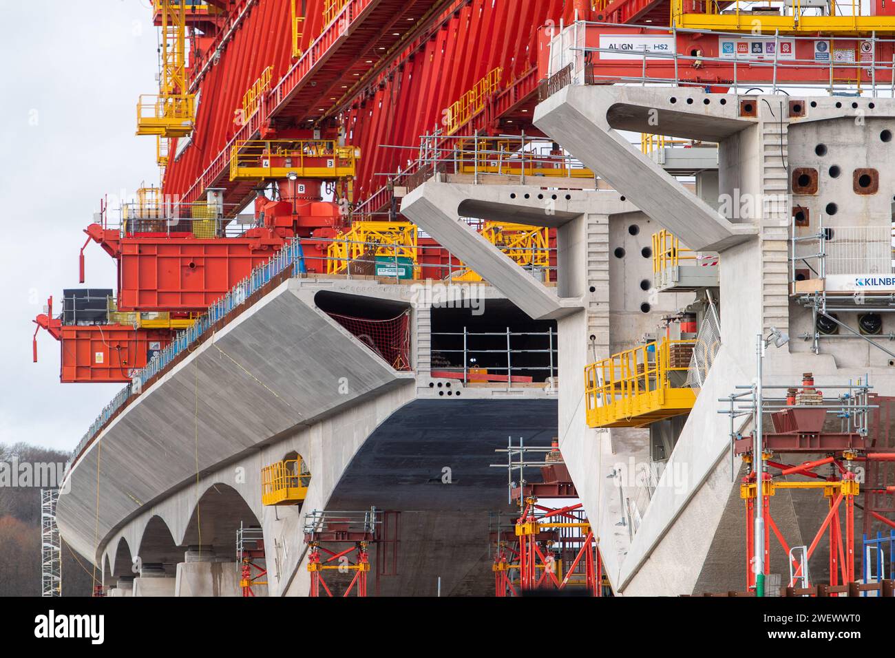 Harefield, UK. 25th January, 2024. HS2 construction work is continuing in Harefield, in the ...