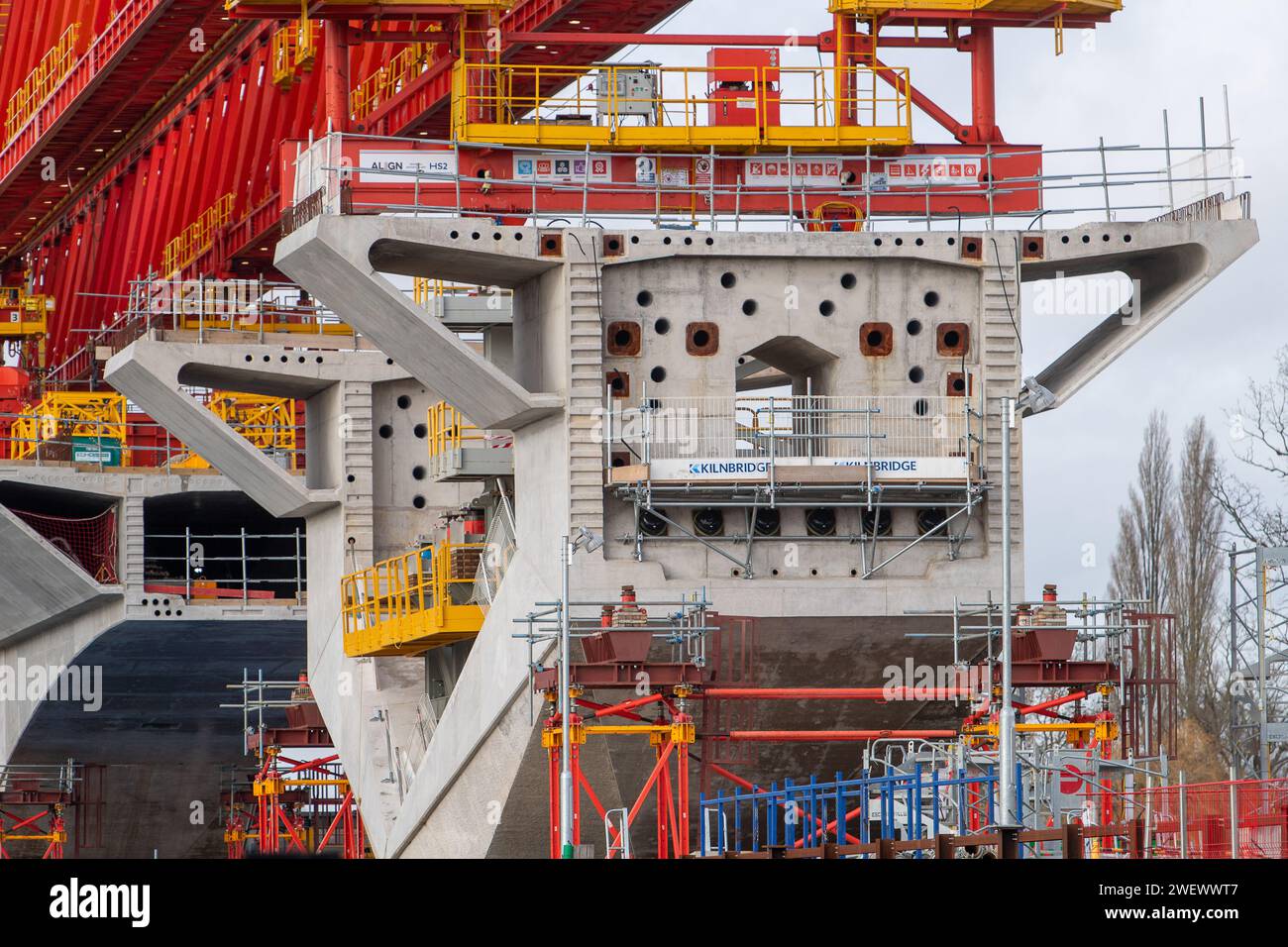 Harefield, UK. 25th January, 2024. HS2 construction work is continuing ...