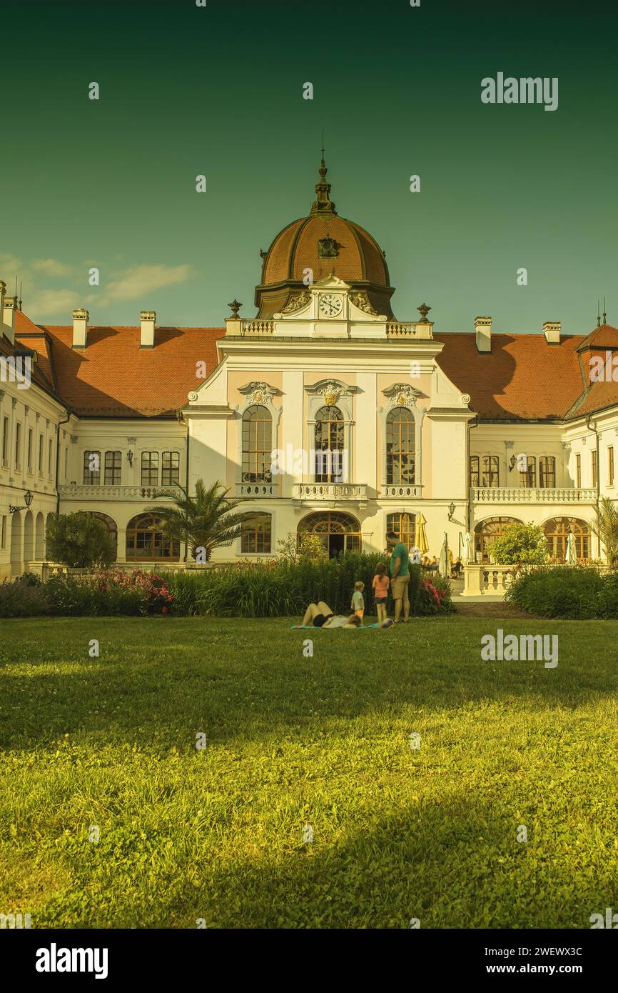 Facade of the Royal Palace of Godollo,Hungary.Summer season Stock Photo ...
