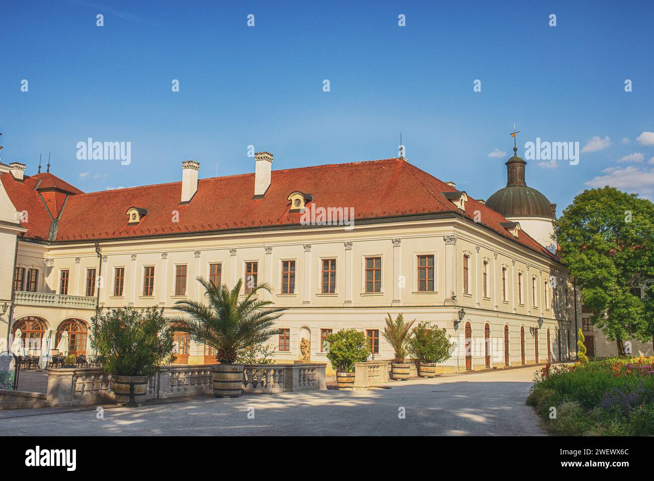 Facade of the Royal Palace of Godollo,Hungary.Summer season Stock Photo ...