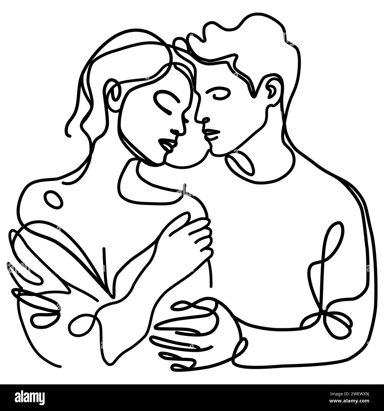 Two people line solid Stock Vector Images - Alamy