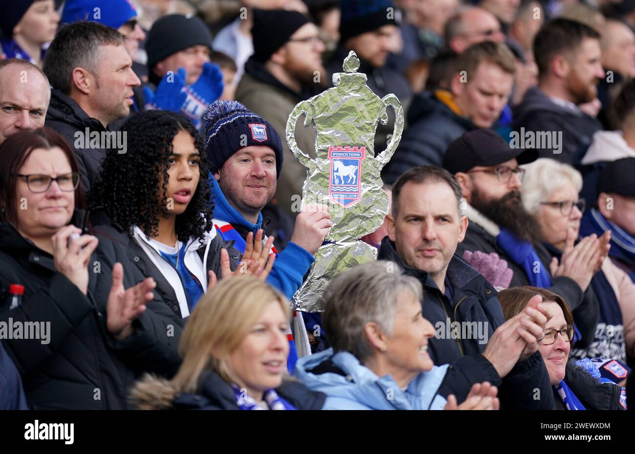 Ipswich Town fans in the stands before the Emirates FA Cup fourth round ...