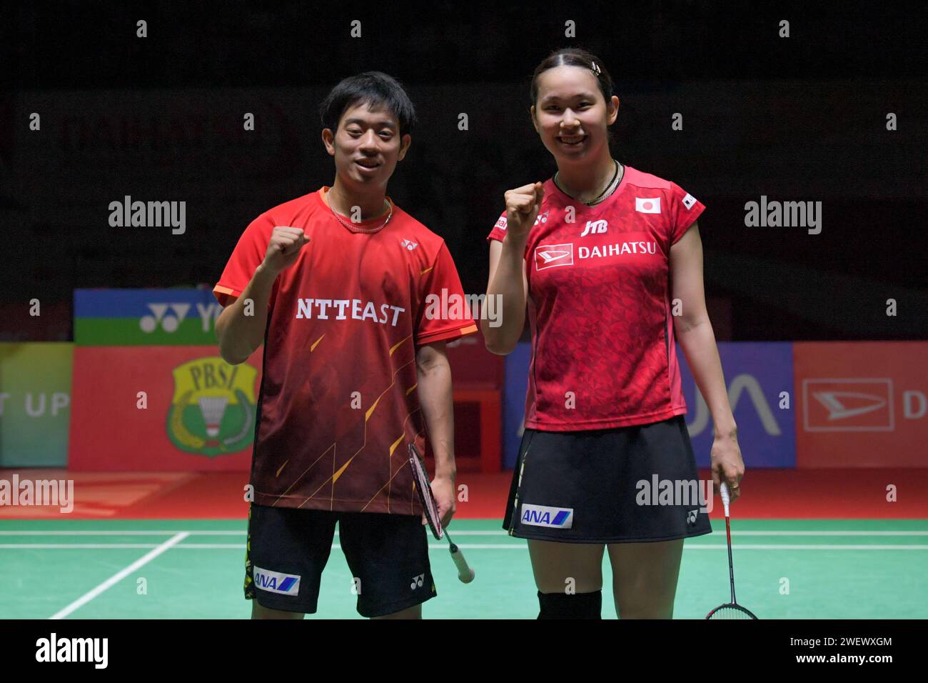 Jakarta, Indonesia. 27th Jan, 2024. Midorikawa Hiroki(L)/Saito Natsu ...