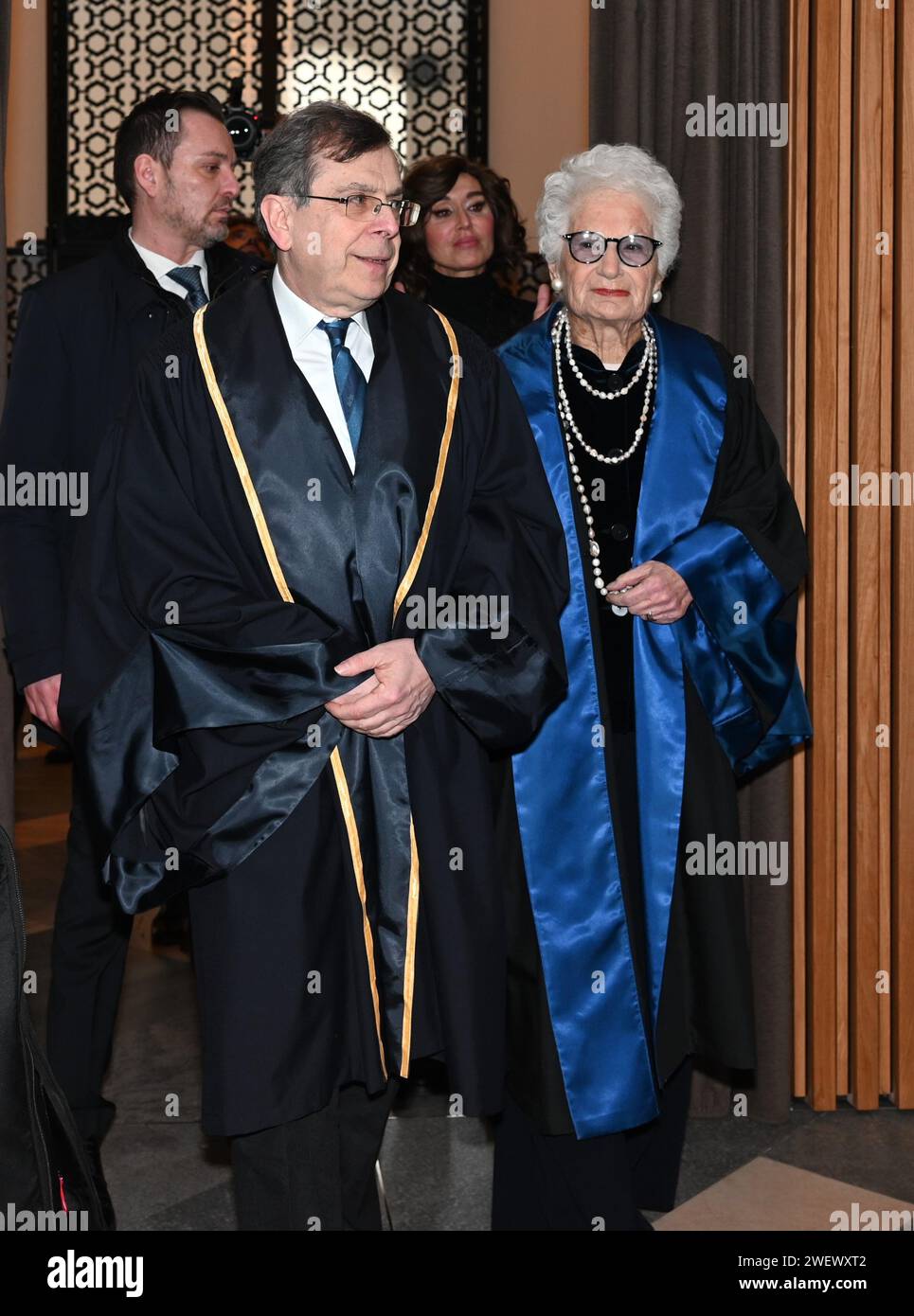 Milan, Italy Liliana Segre conferring an Honorary Master's Degree in ...