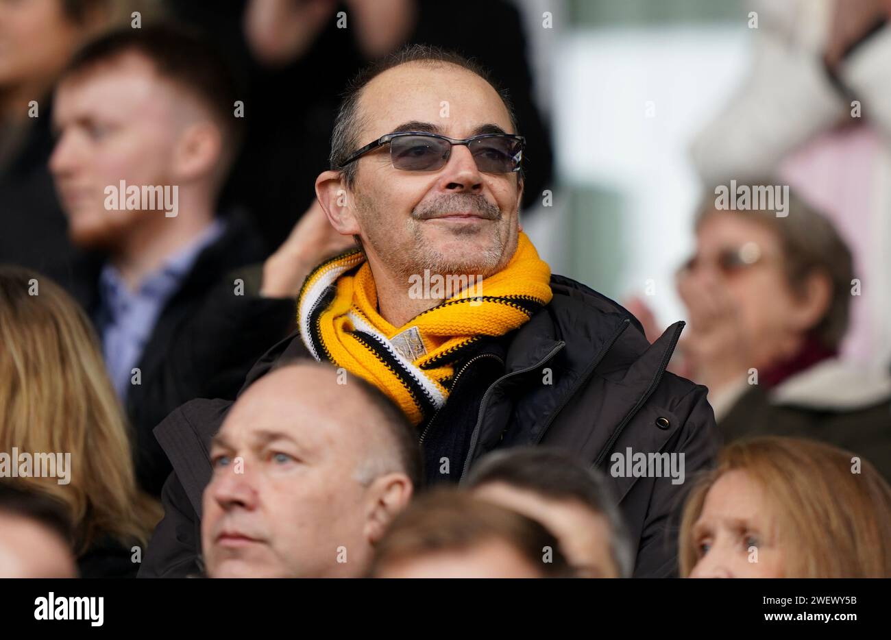 Maidstone United co-owner Oliver Ash in the stands before the Emirates ...