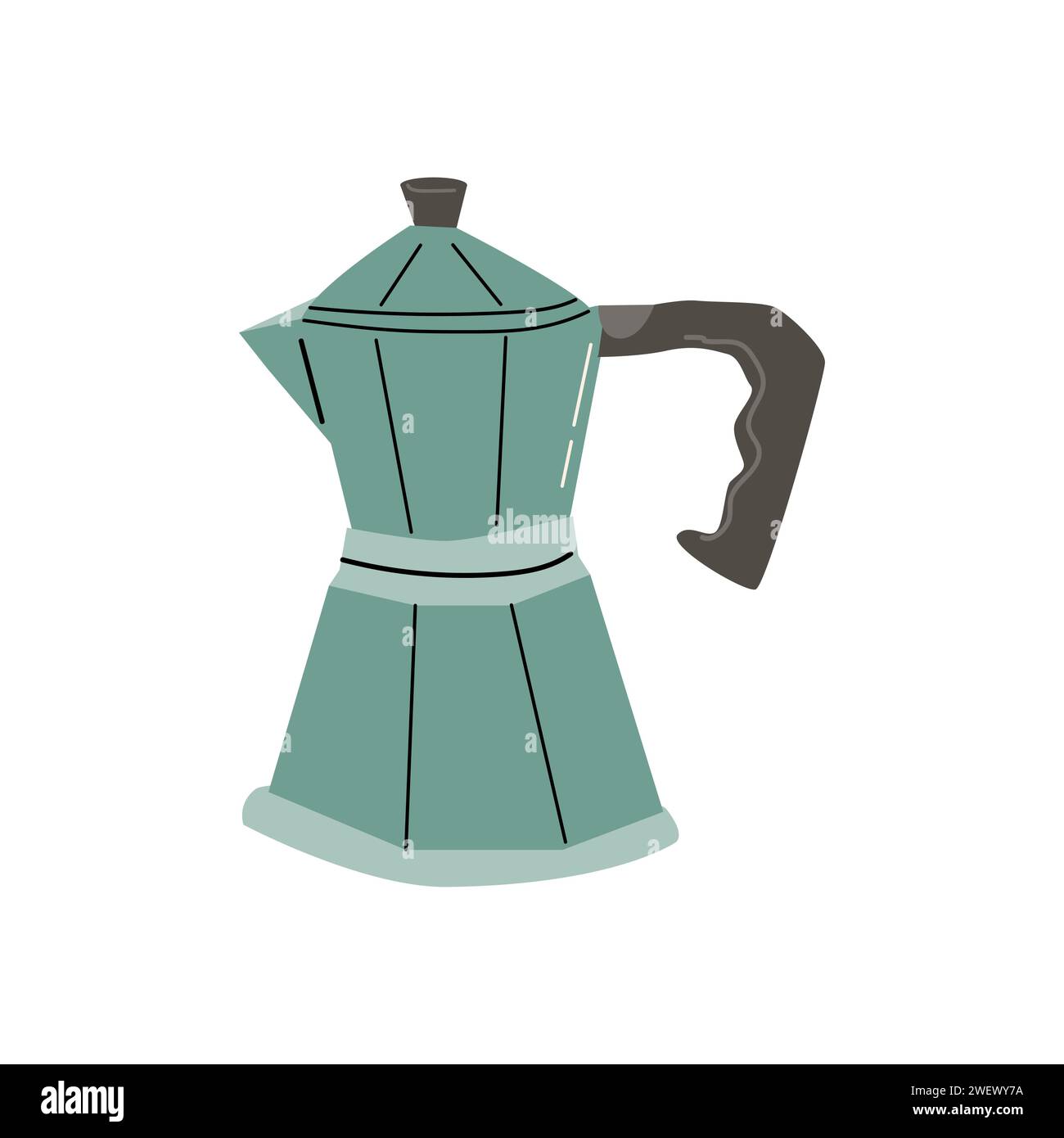 Hand drawn coffee maker icon. Coffee pot in retro style. hand drawn ...