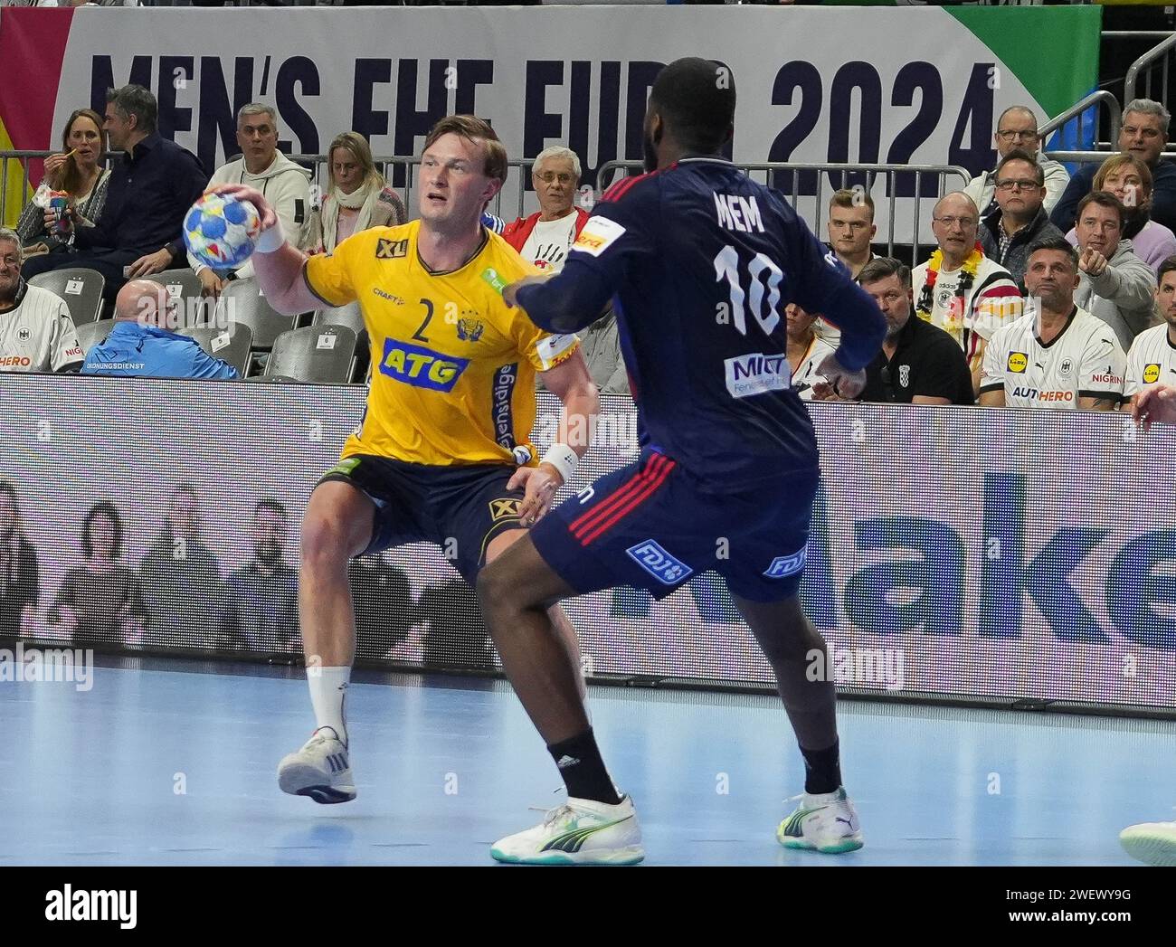 Dika MEM of France and Jonathan Carlsbogard of Sweden during the Men's ...