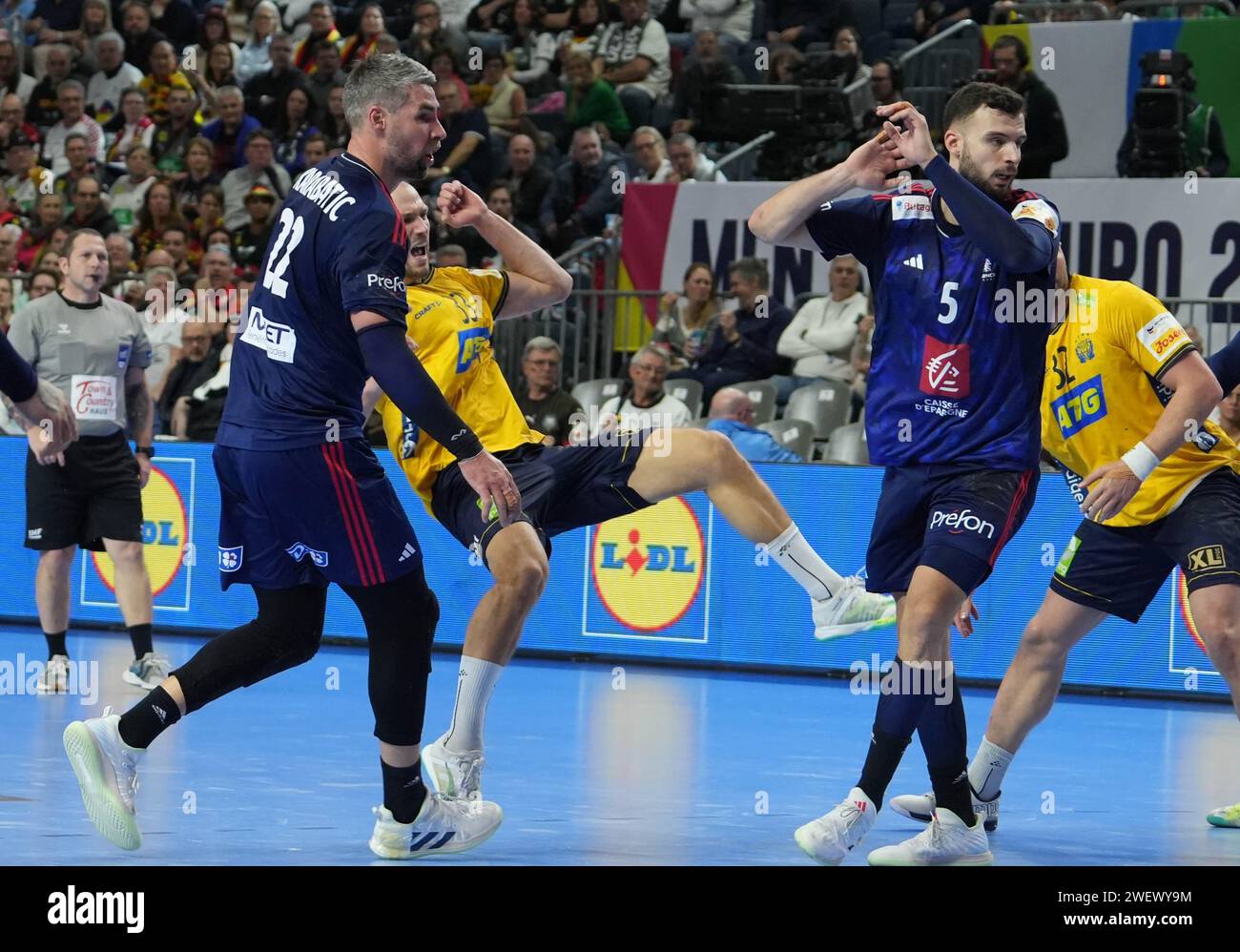 Luka Karabatic and Nedim Remili of France during the Men's EHF Euro ...