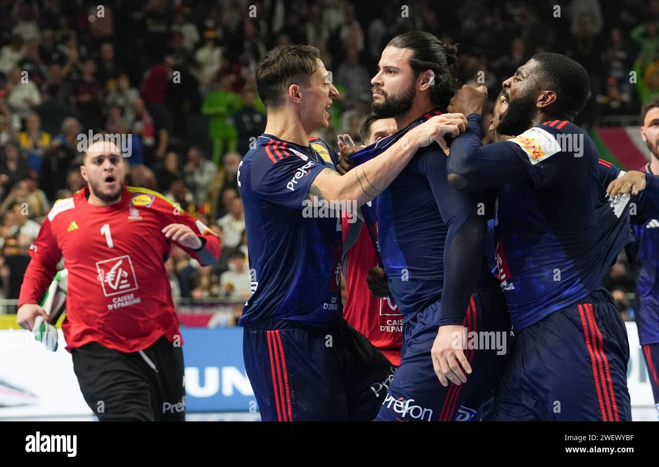 Celebration Goal Elohim Prandi of France during the Men's EHF Euro 2024 ...