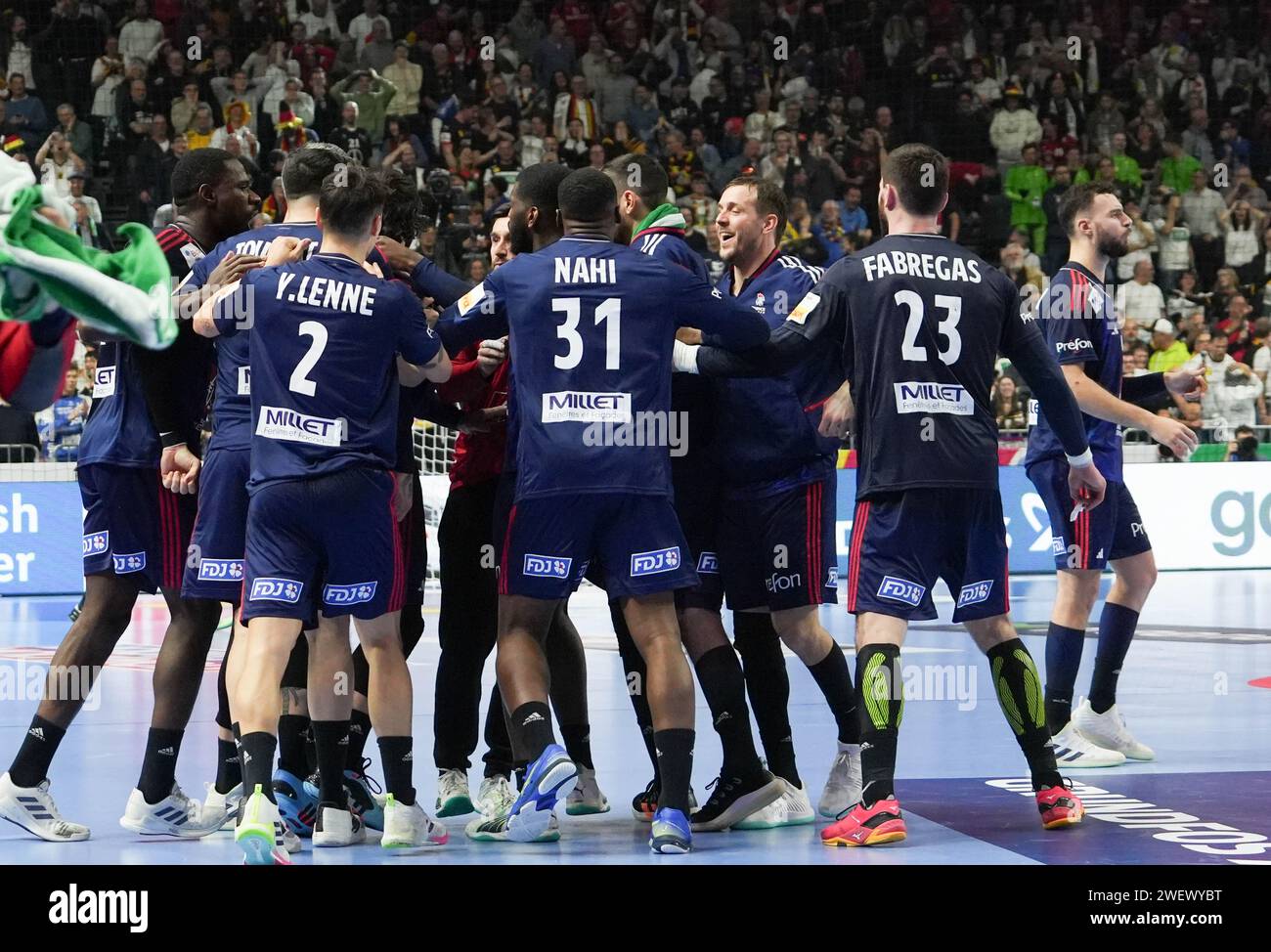 Celebration Goal Elohim Prandi of France during the Men's EHF Euro 2024 ...