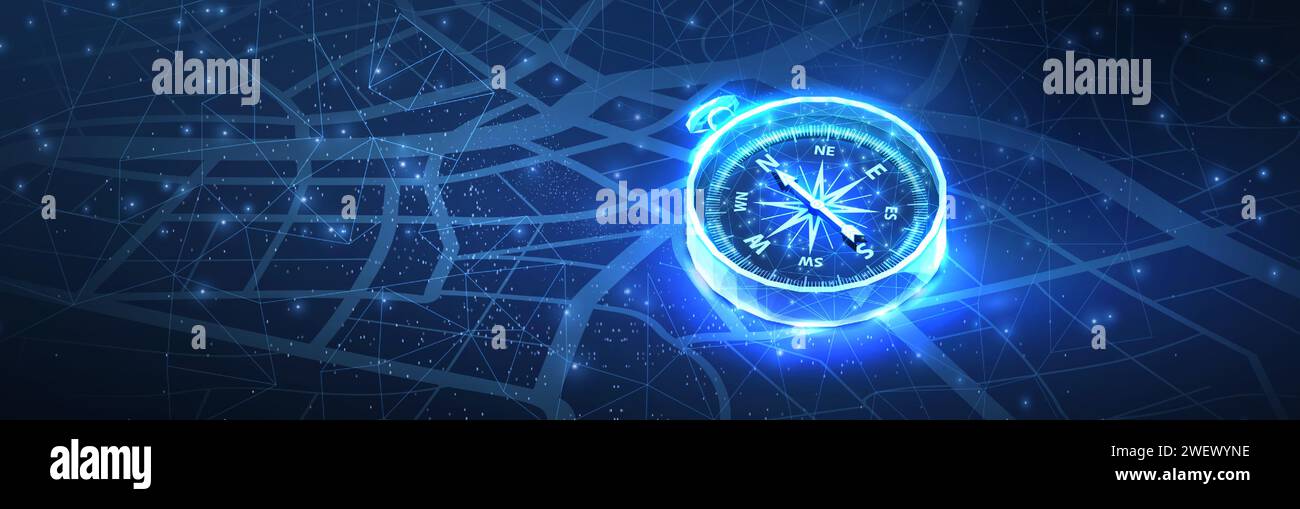 Compass on map. Business strategic compass, Journey plan, Mission path ...