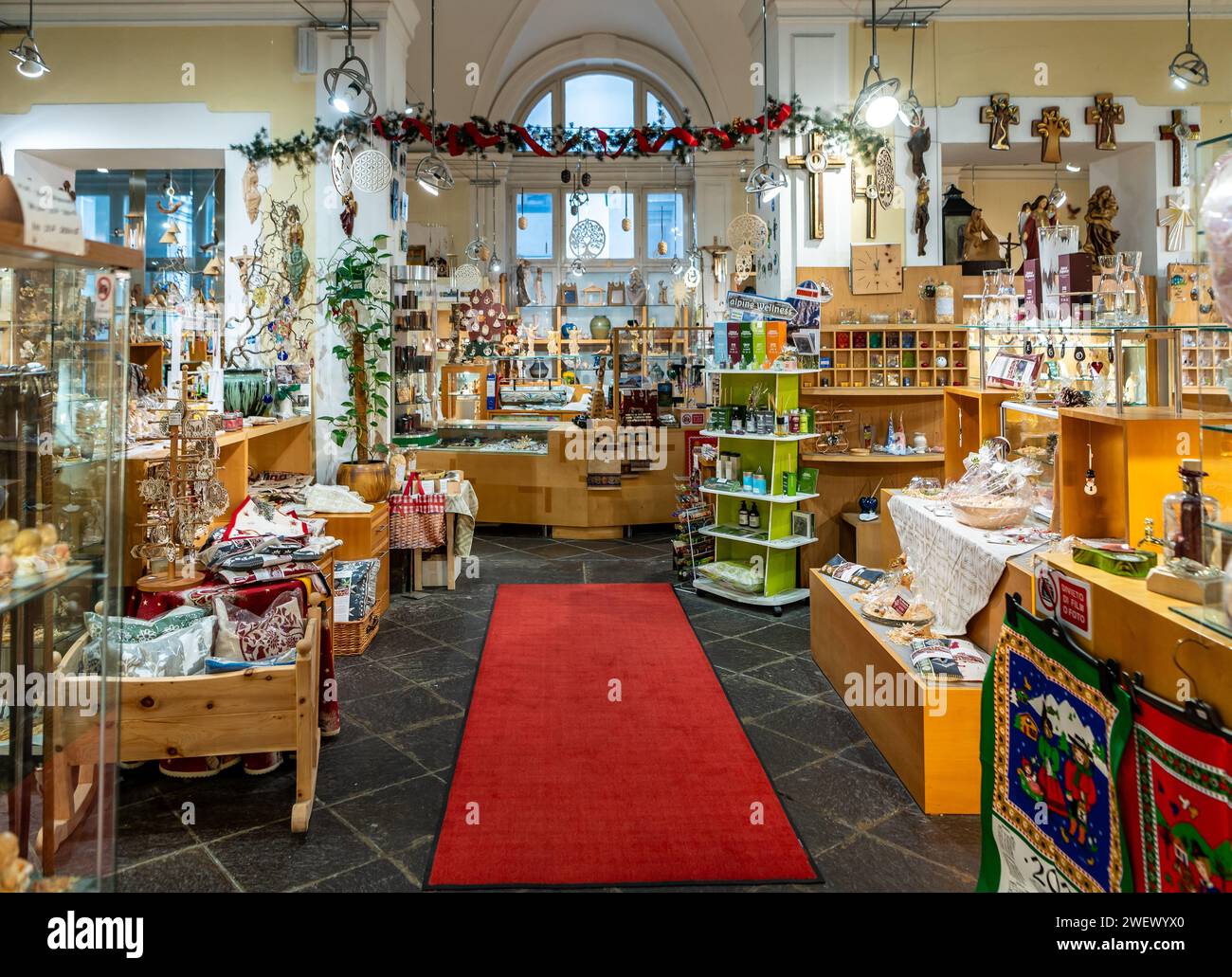 interior of the famous craft shop in the historic centre of Bolzano ...