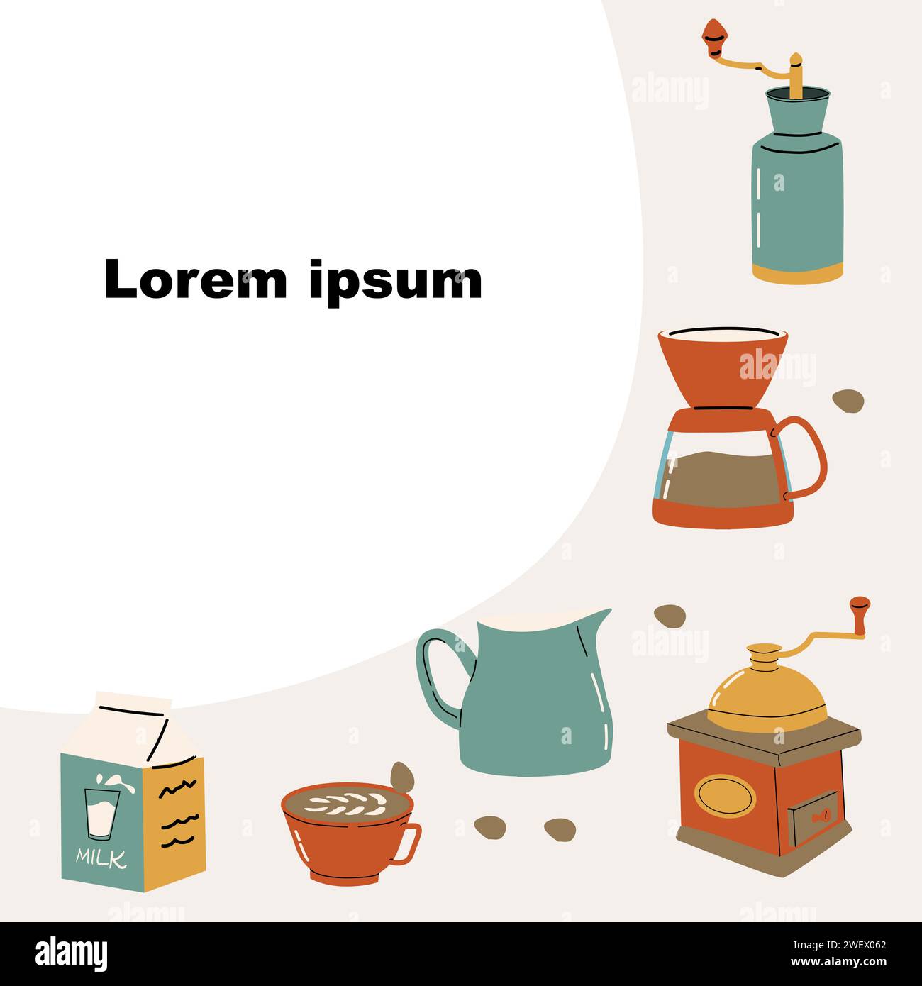 Coffee brewing pots banner background with copy space. Vector ...
