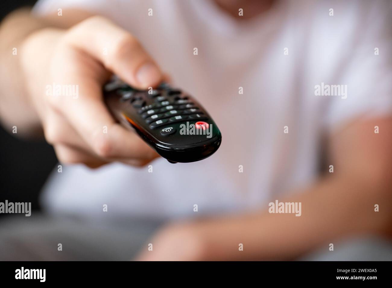 White man pushing buttons hi-res stock photography and images - Alamy