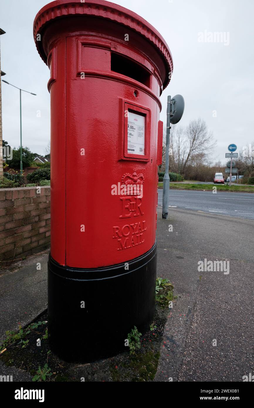 A double post box with ER markings on colour red in Bournemouth Dorset ...