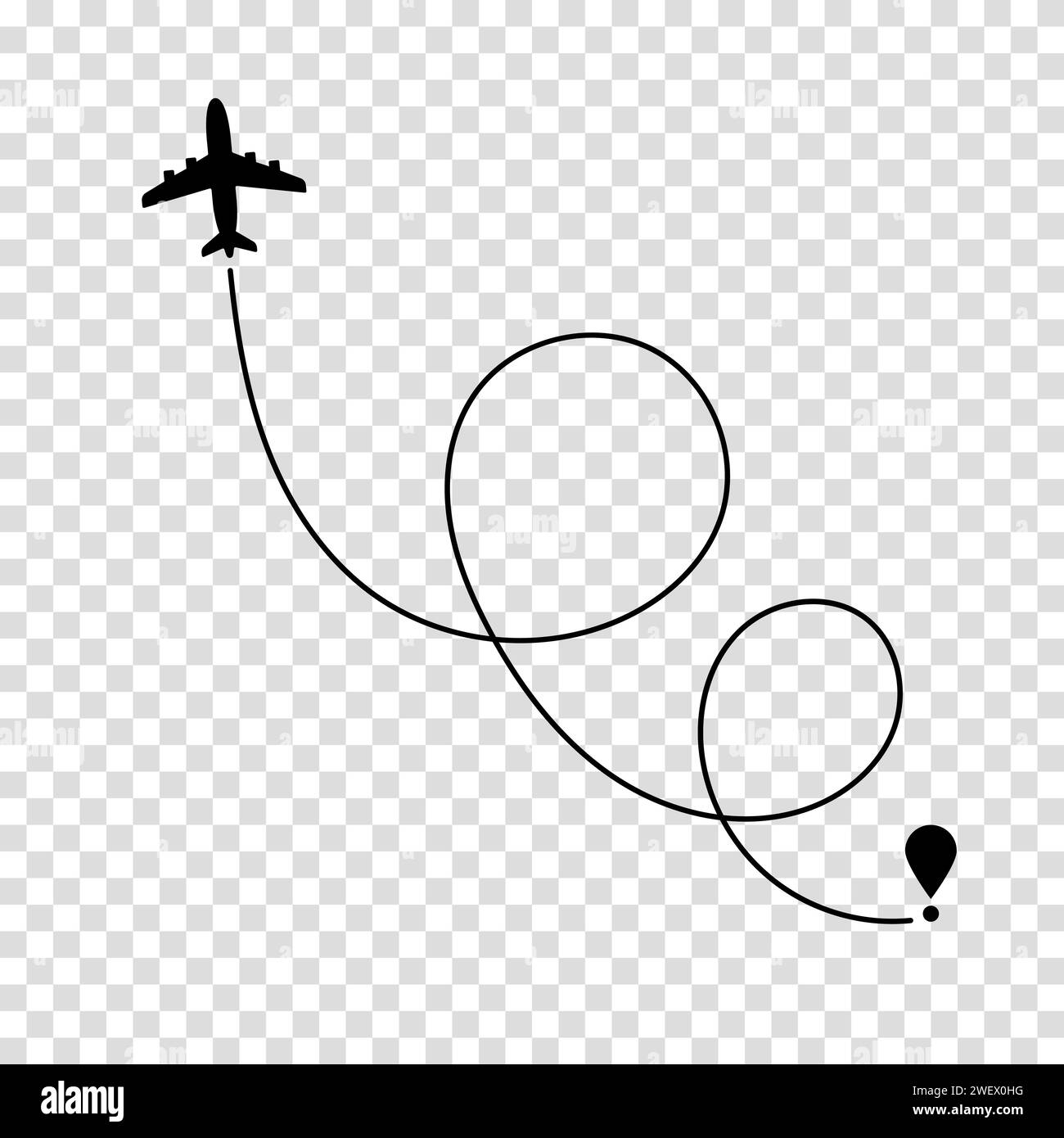Airplane route plane path. Travel concept. Aircraft tracking. Vector ...