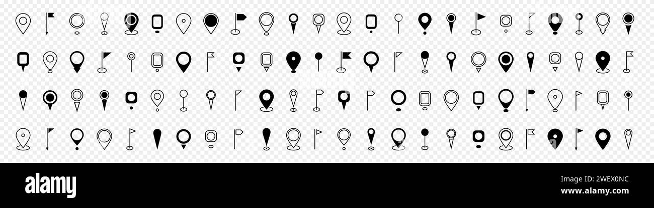 Set location pin icon. Map pin place marker. Destination symbol. Modern Map marker pointer logo ...