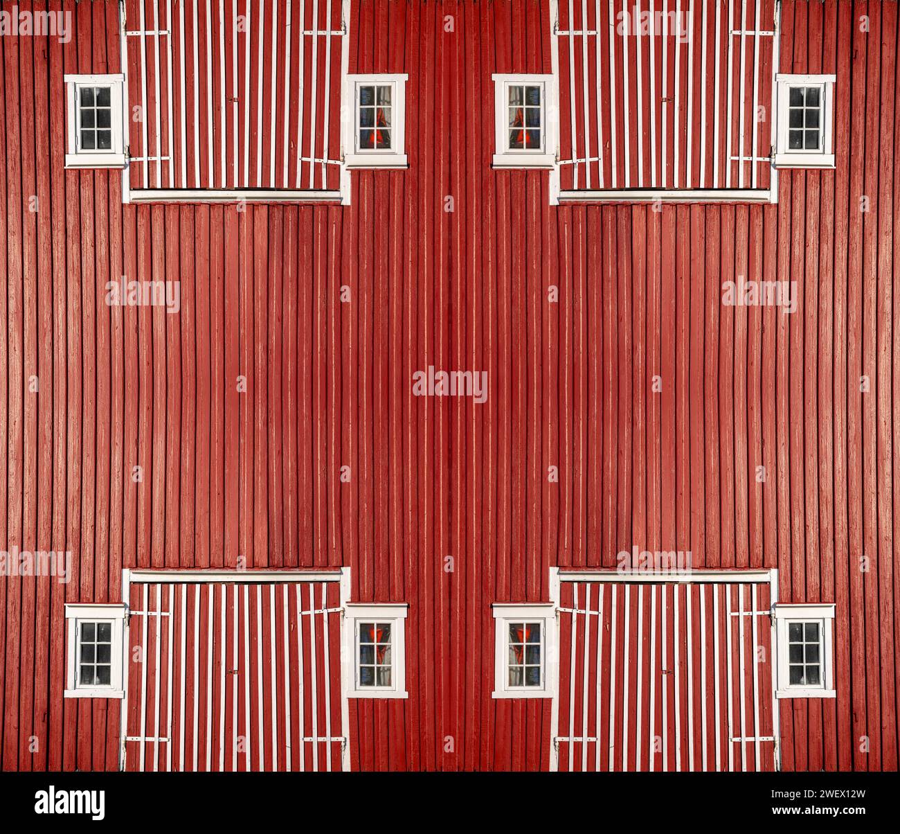 Traditional red timber constructed barn, Norway Stock Photo - Alamy