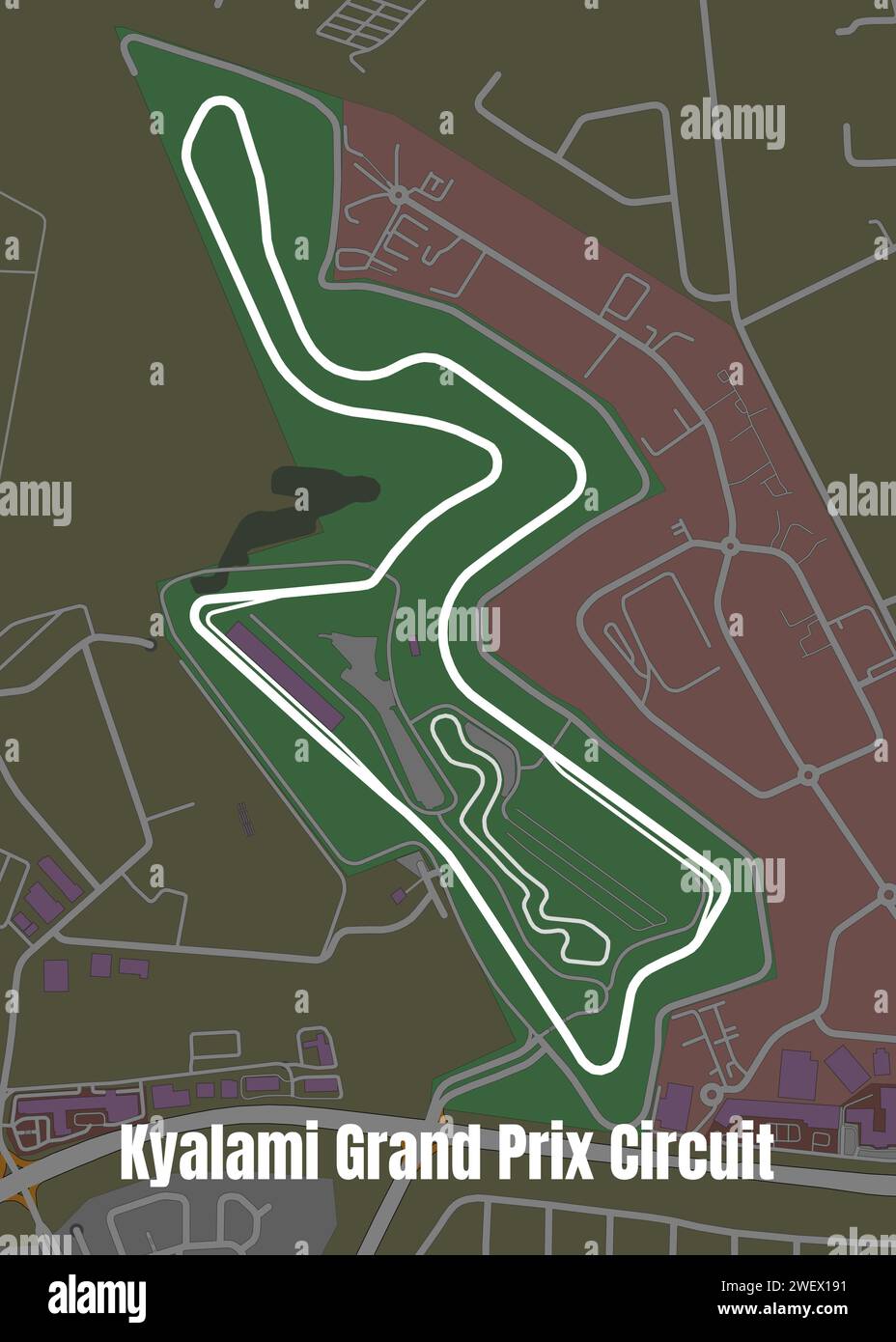 Illustration of the Kyalami Grand Prix Circuit in South Africa Stock ...