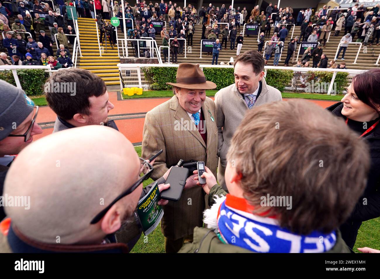 Trainer Nicky Henderson After Winning The Jcb Triumph Trial Juvenile