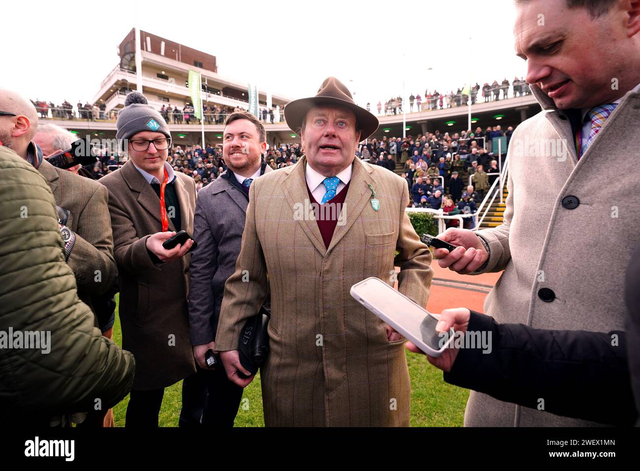 Trainer Nicky Henderson After Winning The Jcb Triumph Trial Juvenile