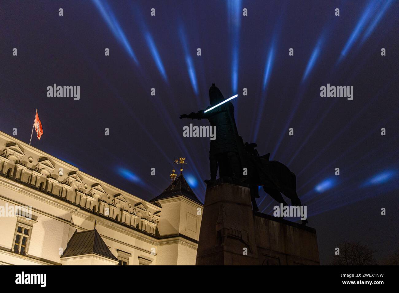 The light installation, Gediminas by Lithuanian artist Kipras ...