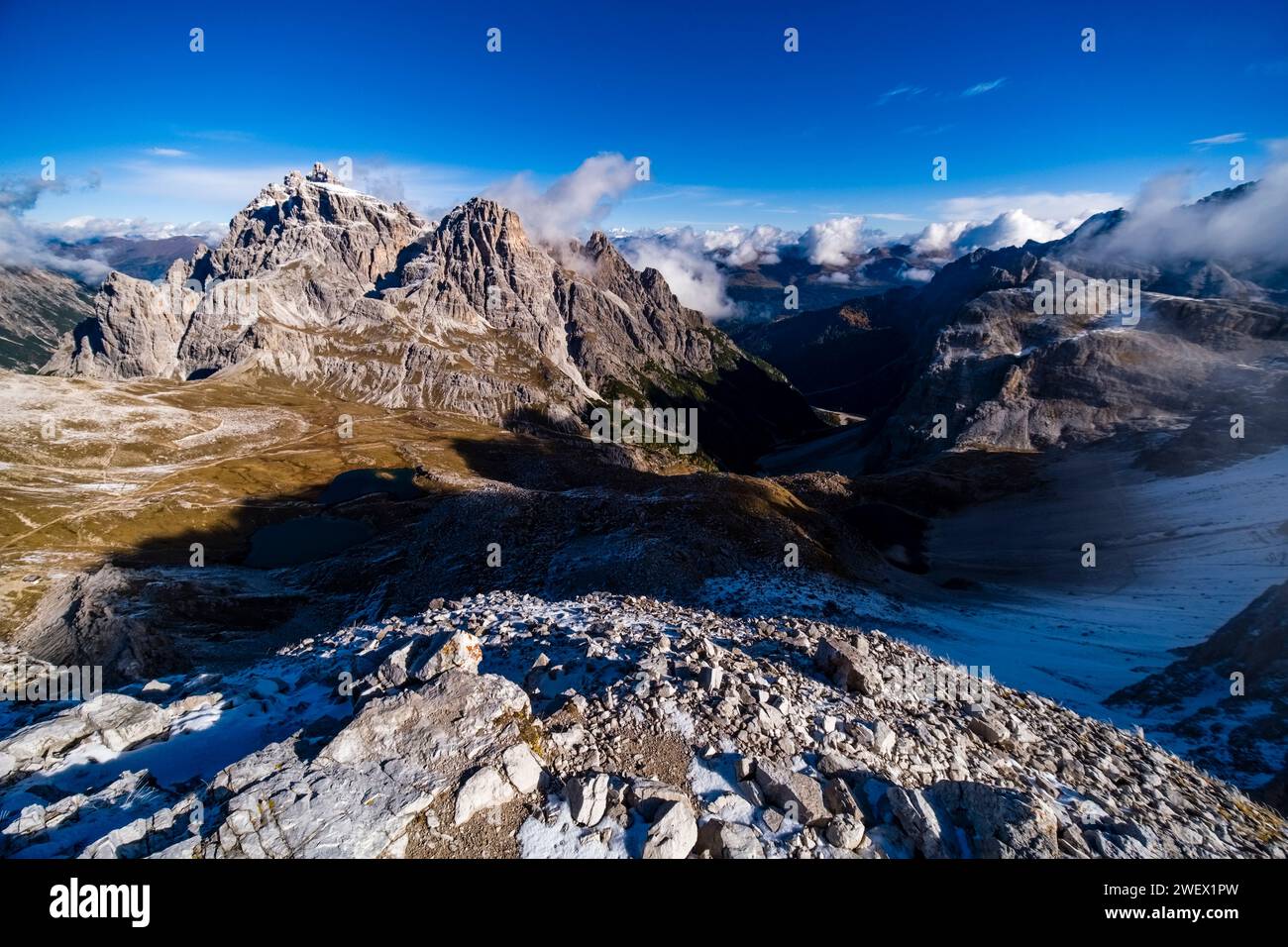 The summits of the rock formations Punta tre Scarperi and Crodon di San ...