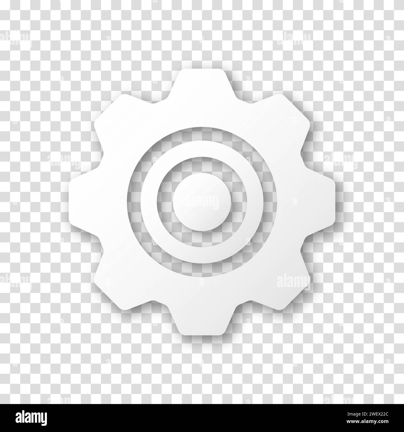 Gear icon, flat design. Machine sprocket gear icon. Realistic vector ...