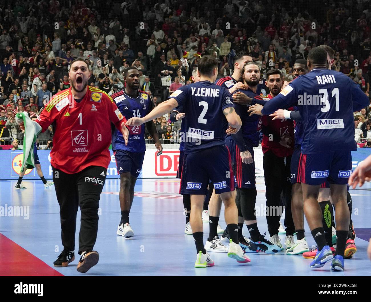 Elohim Prandi of France celebrates his goal in the last second of ...