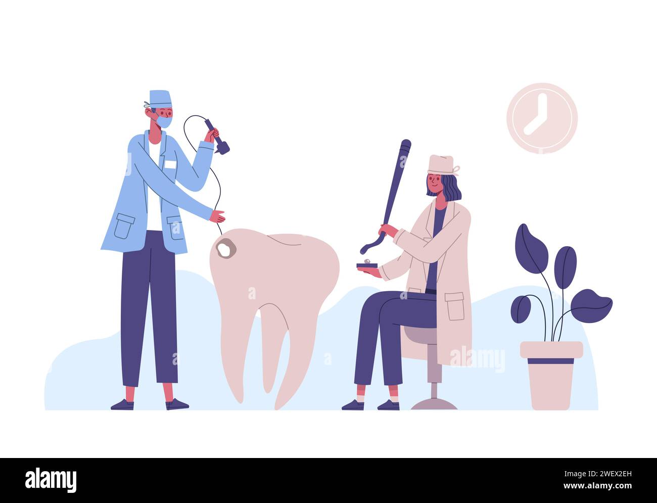 Dental clinic treatment. Vector of dentist, medical health Stock Vector ...