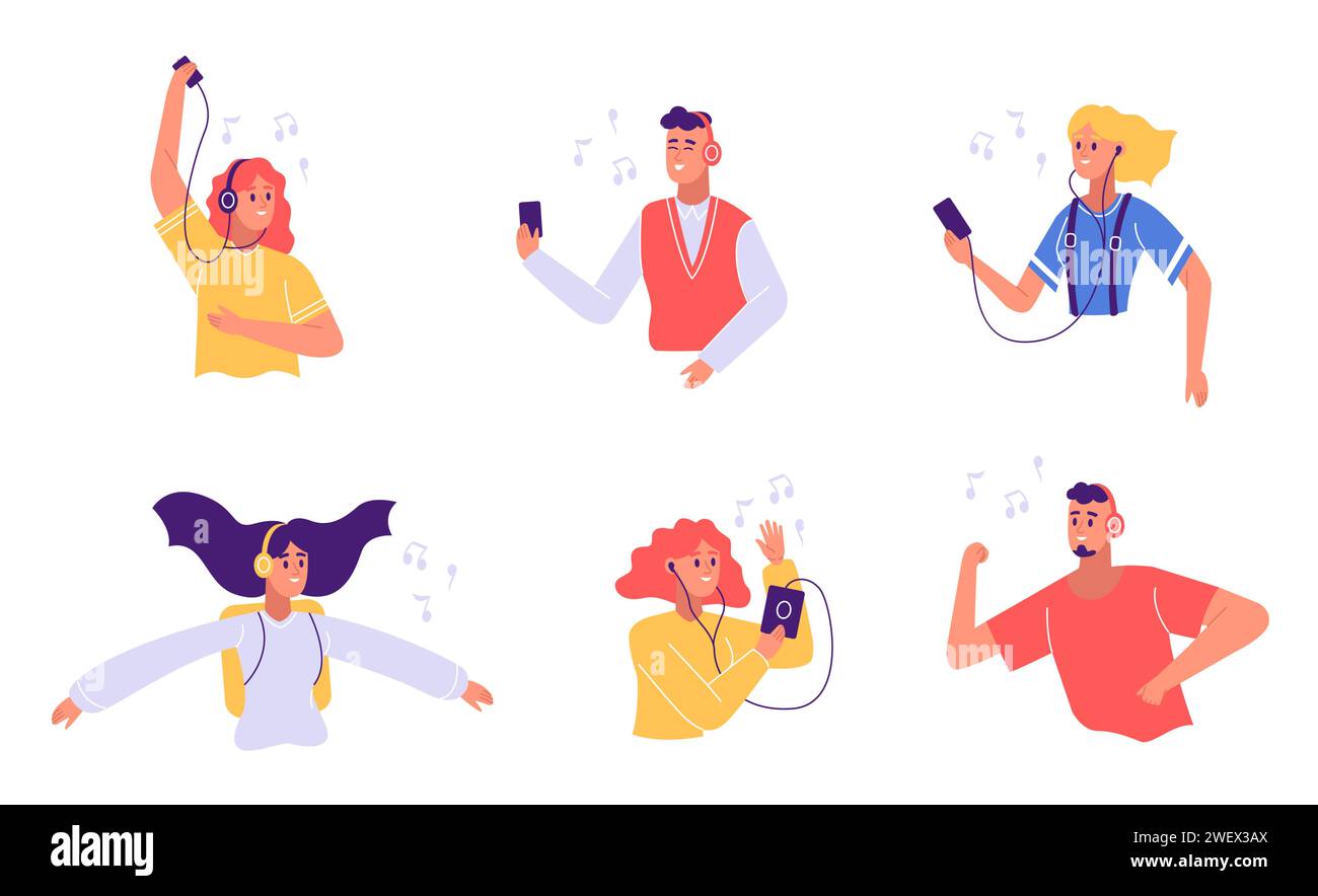 Joy listening Stock Vector Images - Alamy