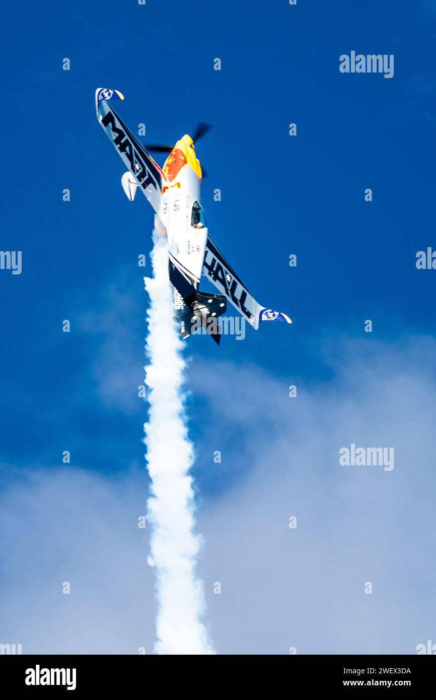 Matt Hall performing an aerobatics display during the 2023 Yokohama ...