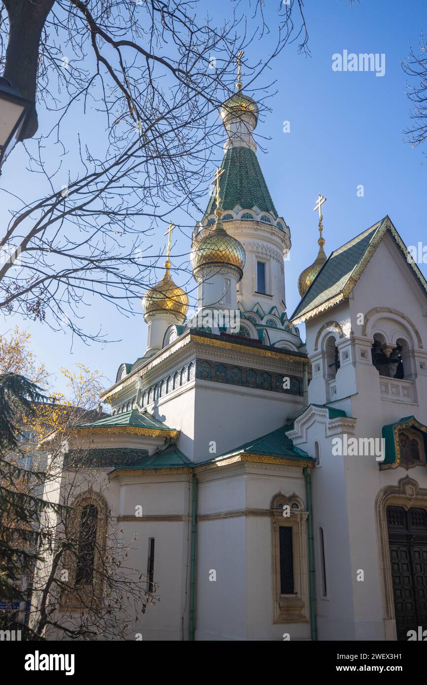 Exterior View of St. Nicholas the Miracle-Maker Church in Sofia Stock ...