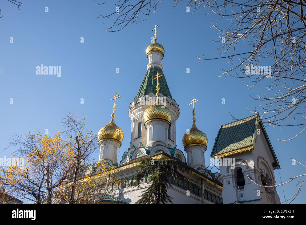 Exterior View of St. Nicholas the Miracle-Maker Church in Sofia Stock ...
