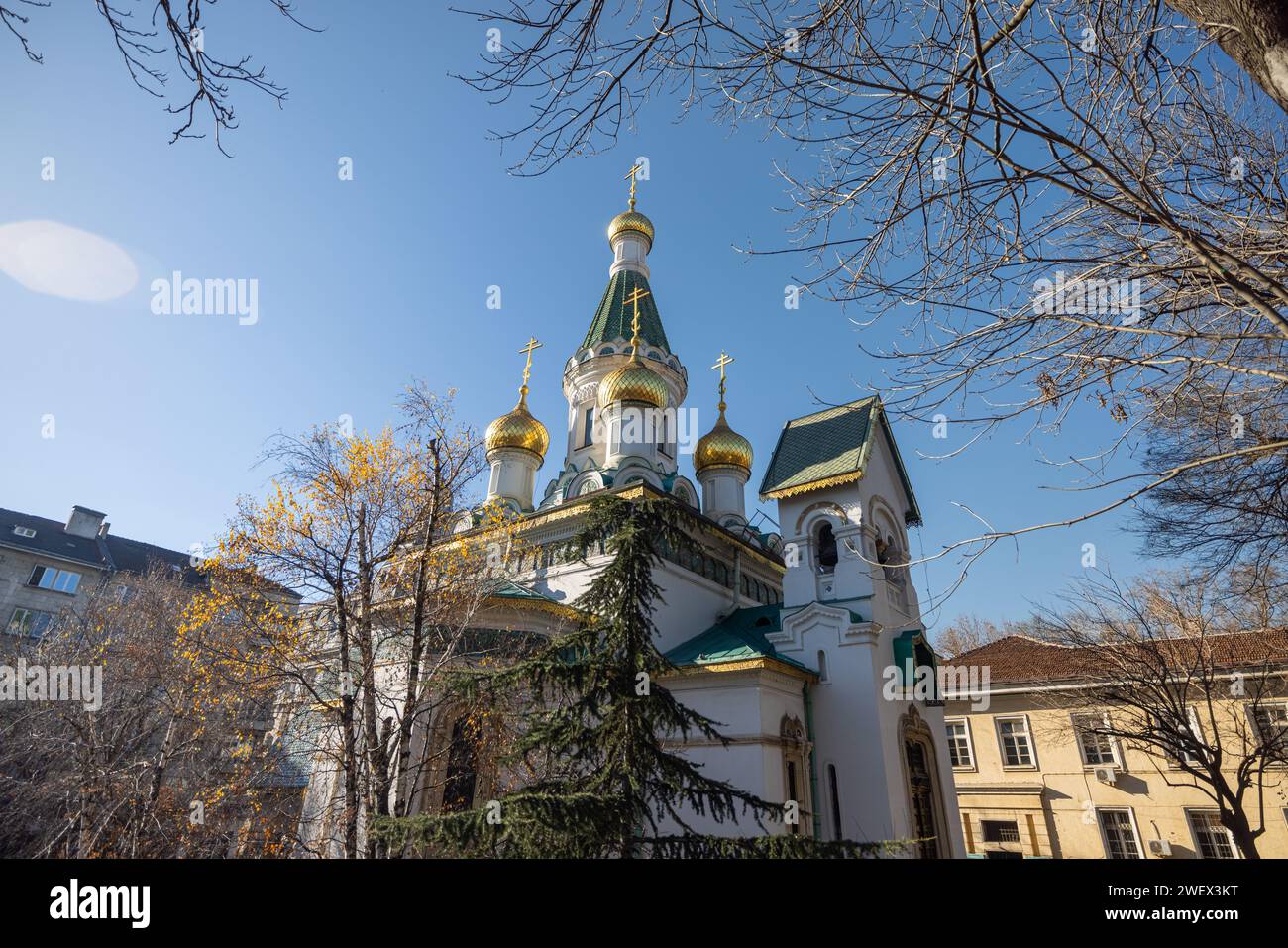 Exterior View of St. Nicholas the Miracle-Maker Church in Sofia Stock ...