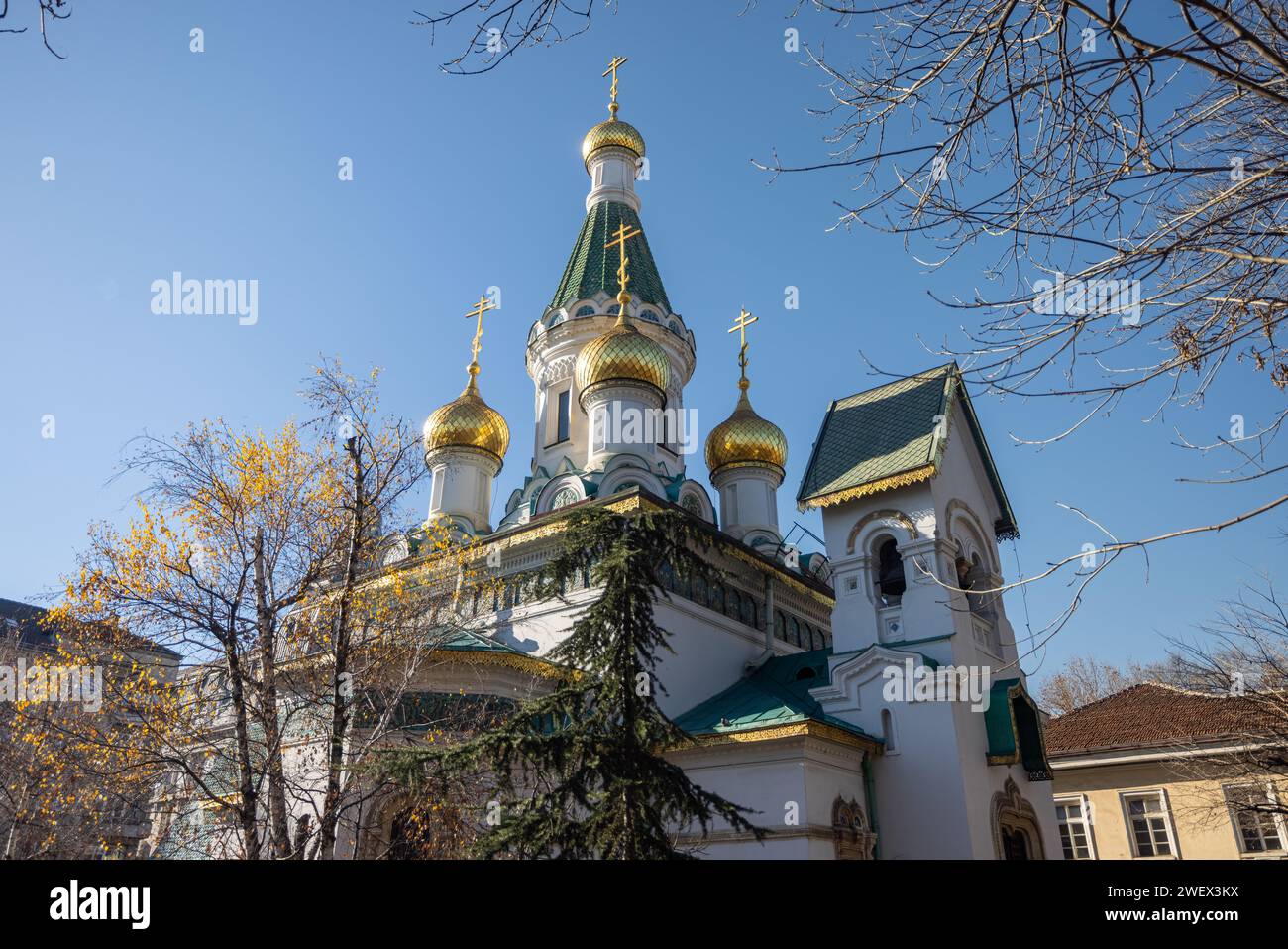 Exterior View of St. Nicholas the Miracle-Maker Church in Sofia Stock ...