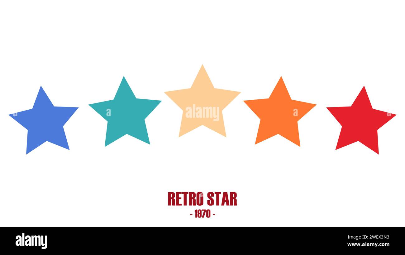 Retro 5 star icon. Customer feedback concept. Vector 5 token points ...