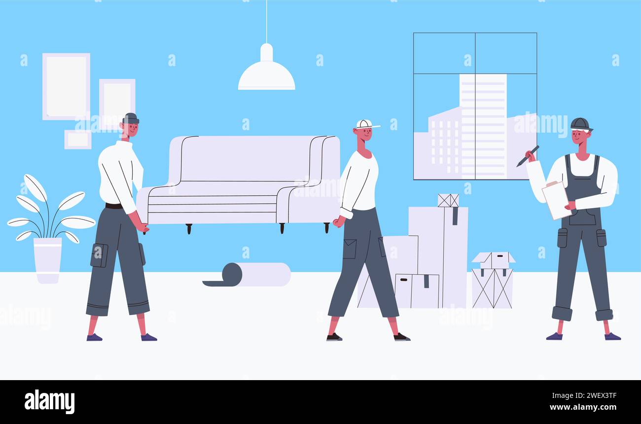 Moving out people, relocation in new place Stock Vector Image & Art - Alamy