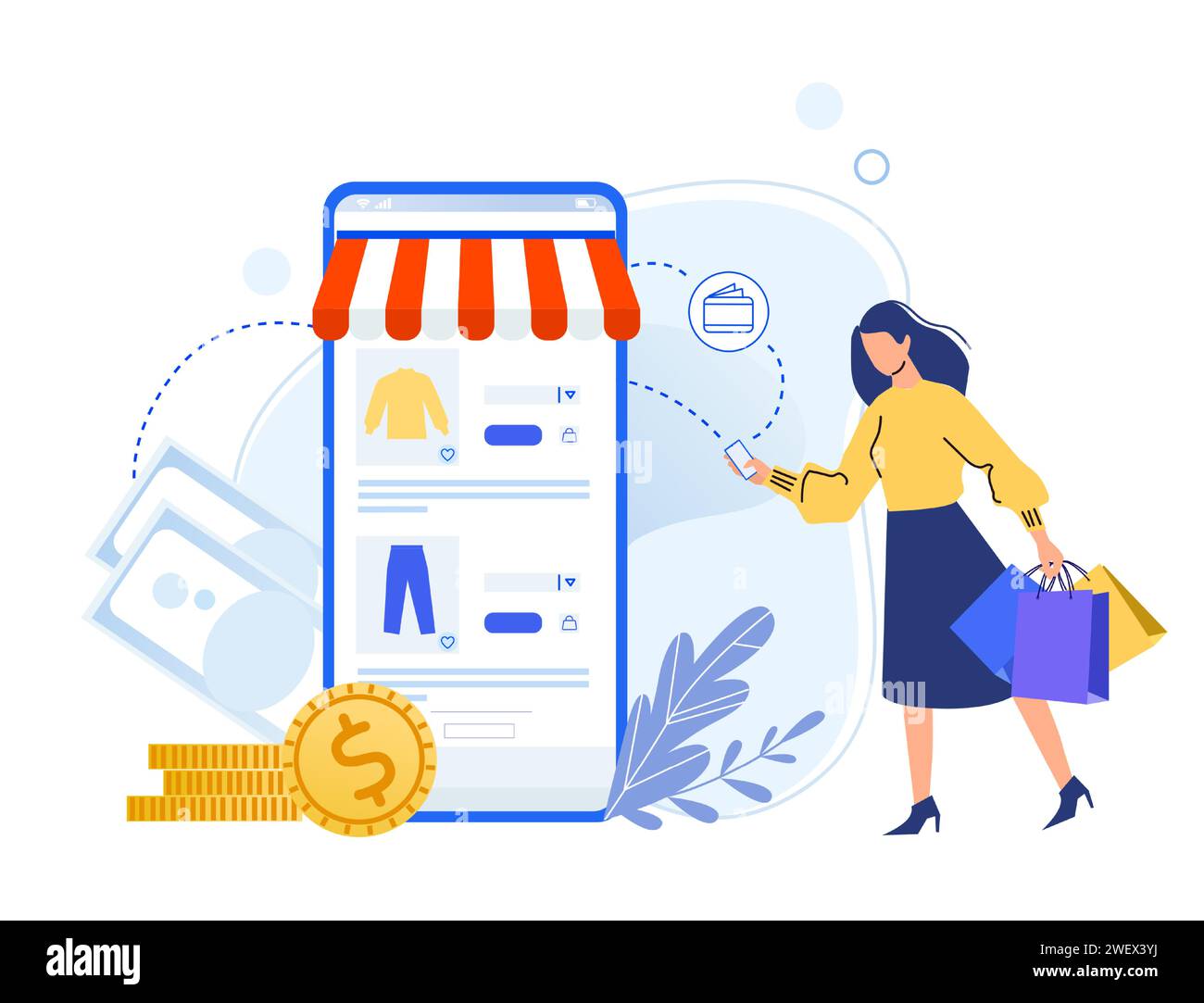 Online store payment. Vector of online store Stock Vector Image & Art ...