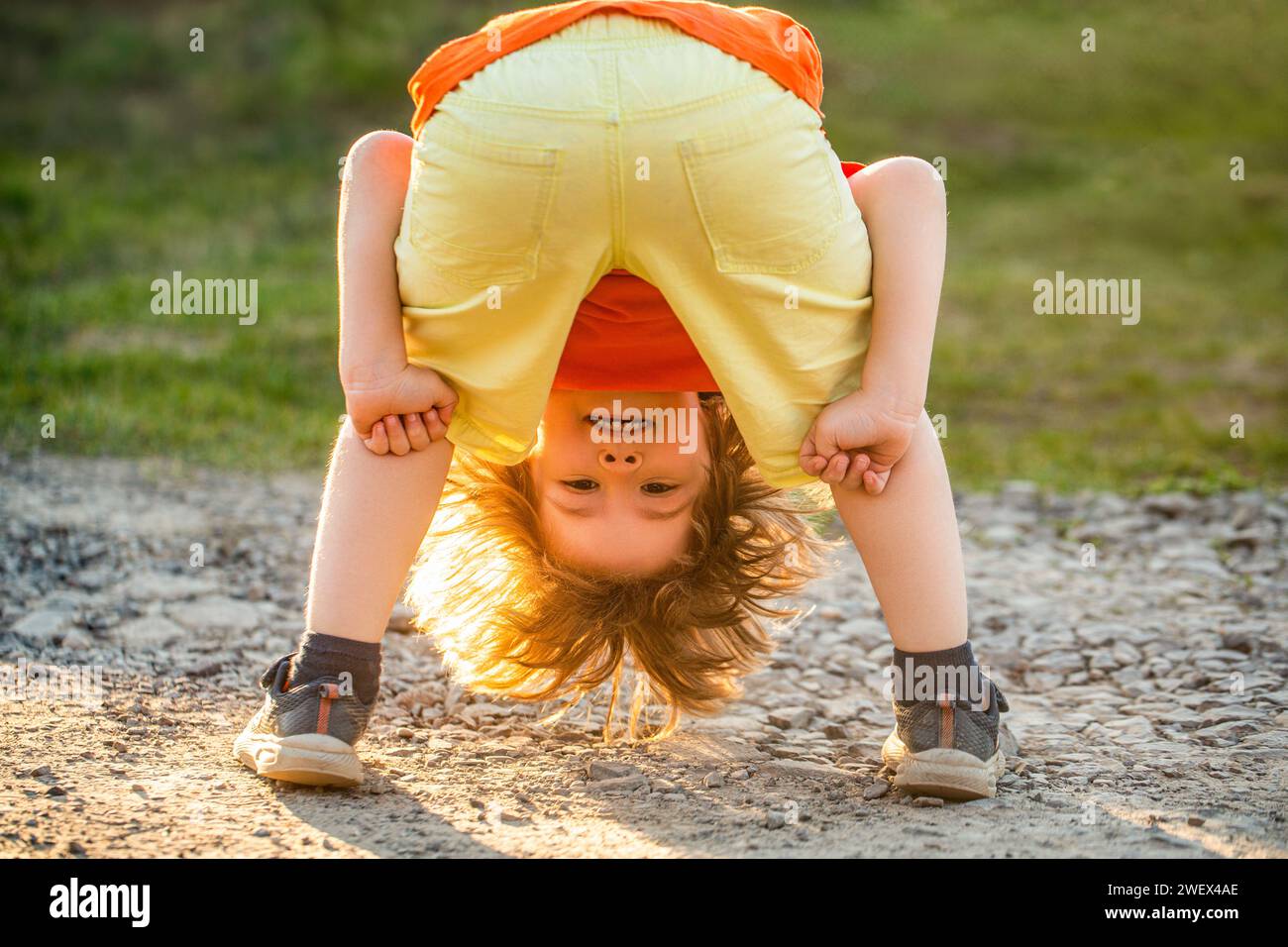 Playing fools kid. Young man happy positive smile playful fooling dance ...