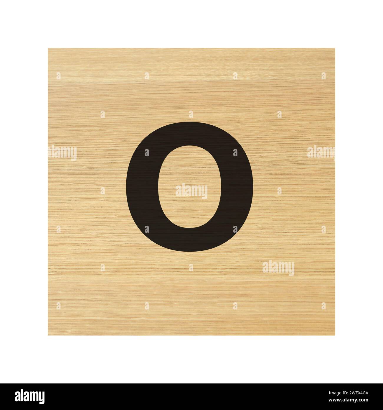Small o wood block on white with clipping path Stock Photo - Alamy
