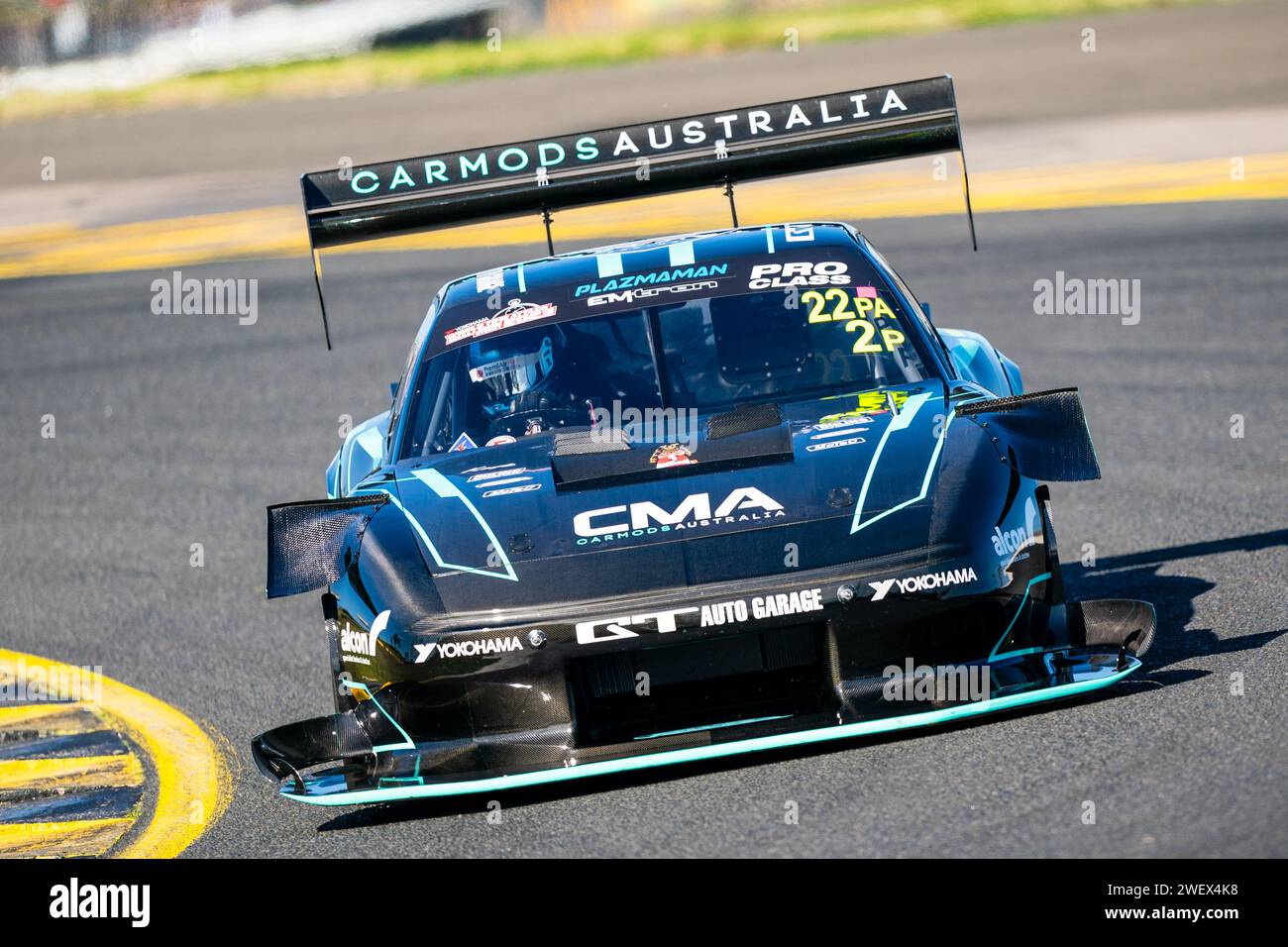 The #2 Tanuki S13 Nissan Silvia S13 driven by Tim Slade during the 2023 Yokohama World Time ...
