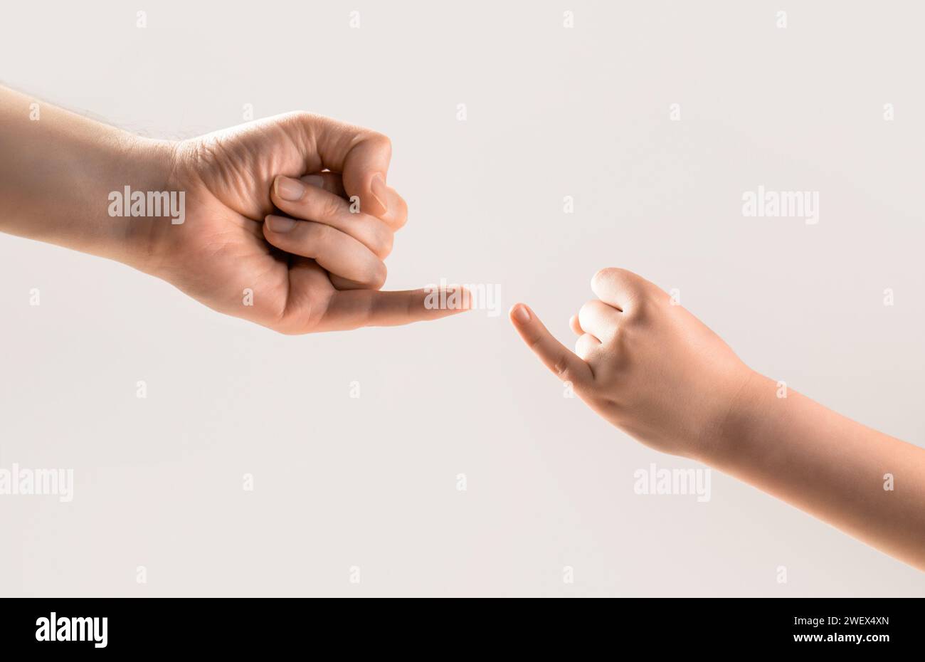 Show friendship and forgiveness. Father, daughter hand making promise ...