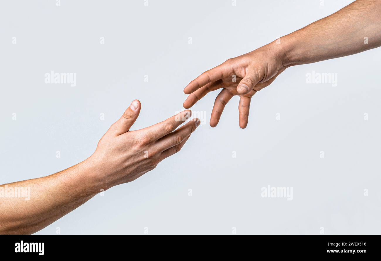 Helping hand outstretched, isolated arm, salvation. Close up help hand ...